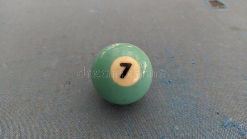 The Billiard Ball Showing the Number 7 Stock Photo - Image of closeup ...