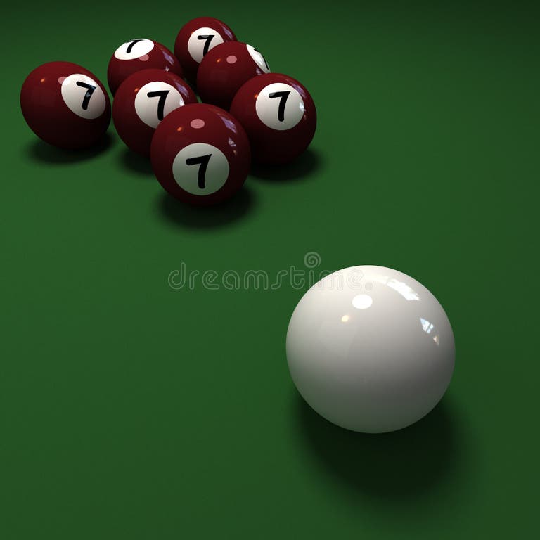Billiard Balls with 7 Number Seven Stock Illustration - Illustration of ...