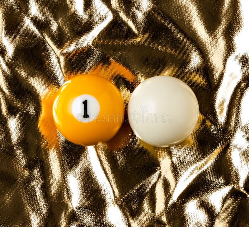 Billiard Balls on Golden Surface. Stock Photo - Image of entertainment ...