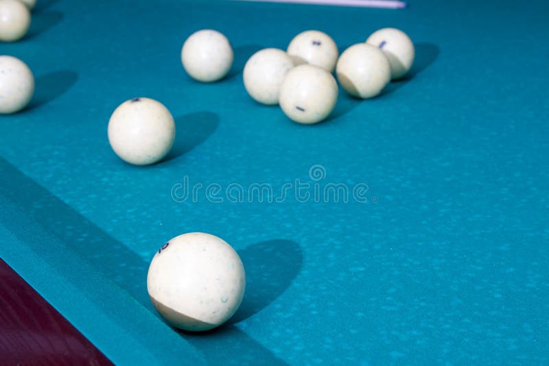Billiard Balls on Green Table, Place for Text Stock Image - Image of ...
