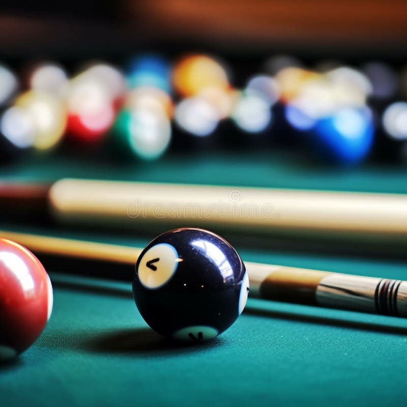 Billiard Balls on Green Billiard Table with Shallow Depth of Field ...