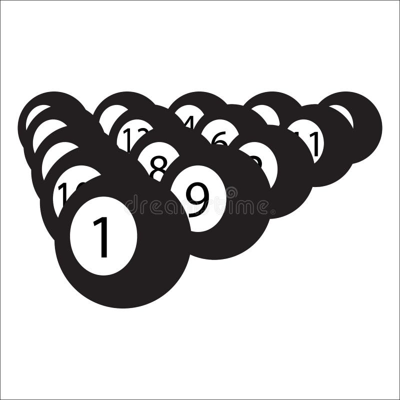 Billiard balls icon stock illustration. Illustration of entertainment ...