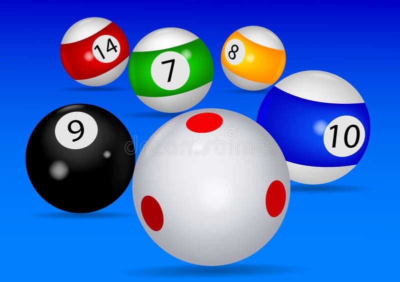 Pool Balls Triangle with Ground Reflection Stock Illustration ...