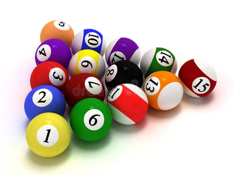 Billiard Balls Isolated on White Background Stock Illustration ...