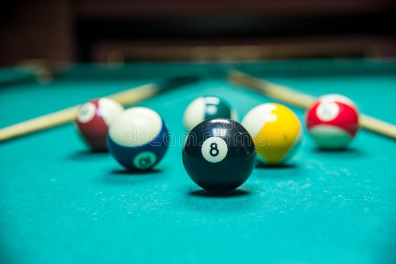 Billiard Balls - Pool, Billiard Cue Placed in Triangular. Stock Image ...