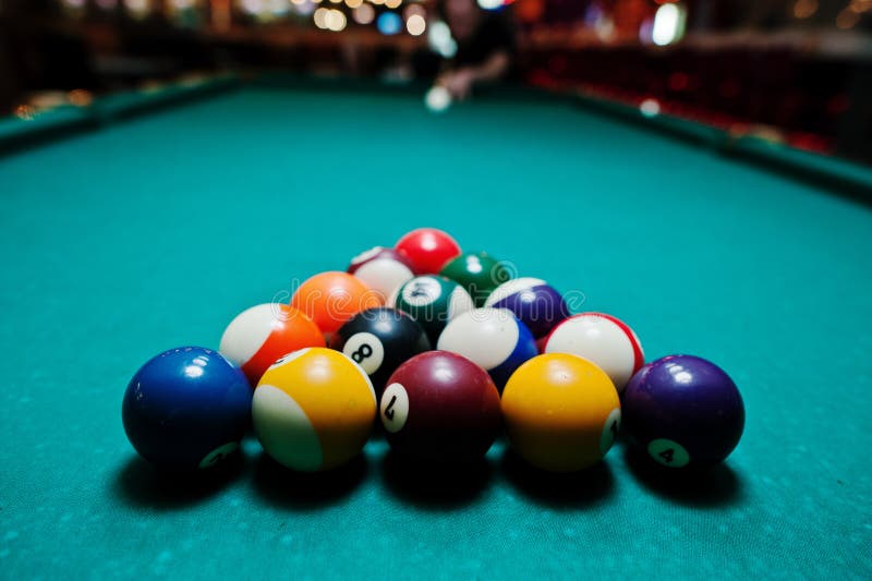 Billiard Balls in a Pool Table Stock Image - Image of pool, eleven ...