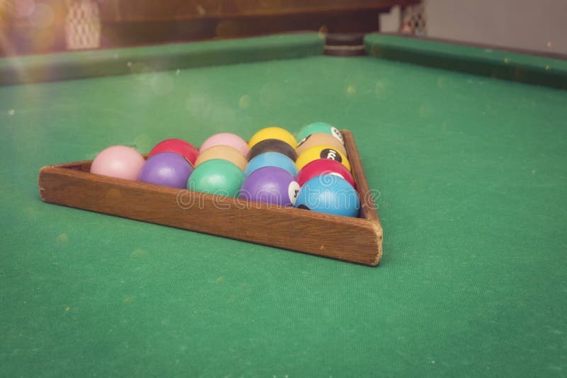 Billiard Balls in a Pool Table. Stock Photo - Image of table, group ...