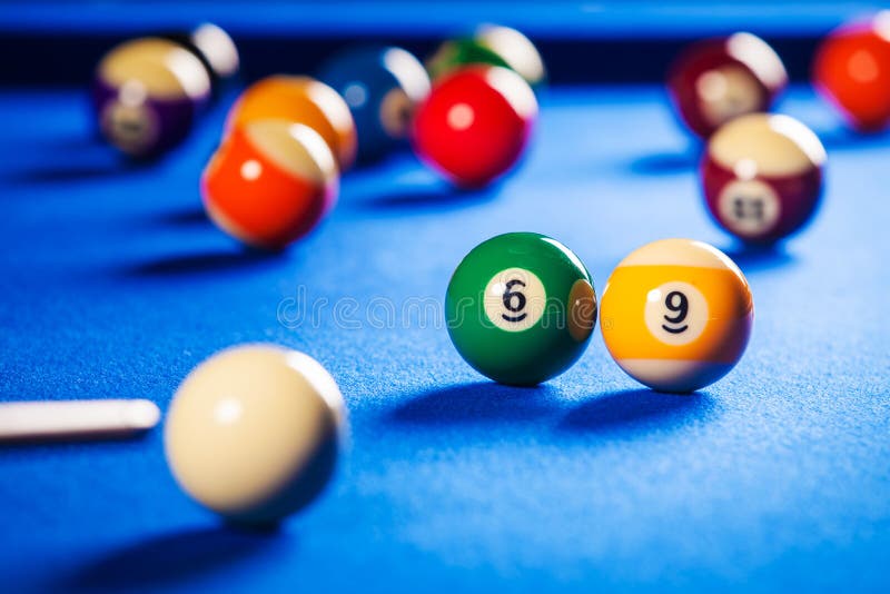 Billiard Balls in a Pool Table Stock Photo - Image of billiard, ball ...
