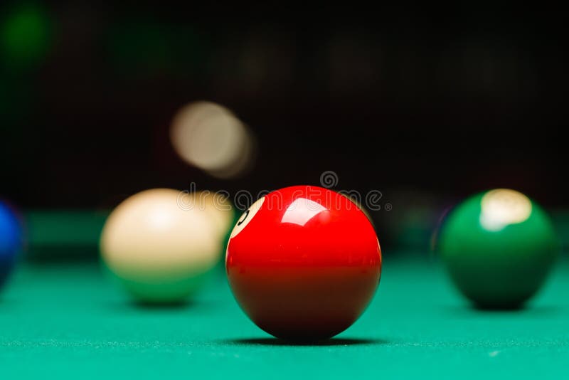 Billiard Balls in a Pool Table. Stock Photo - Image of green, colorful ...