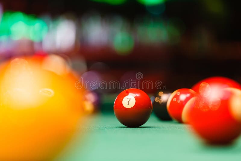 Billiard Balls in a Pool Table. Stock Image - Image of challenge, eight ...