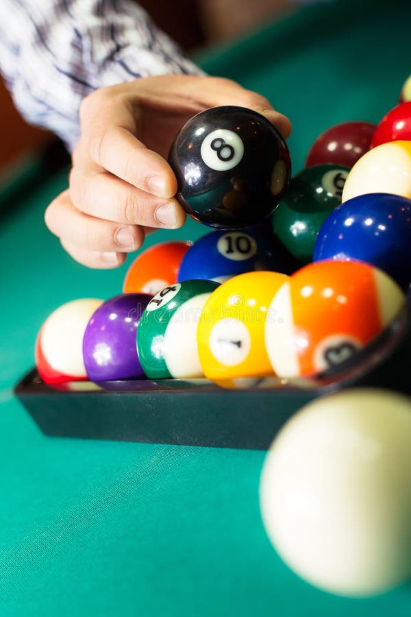 Billiard Balls in a Pool Table Stock Image - Image of entertainment ...
