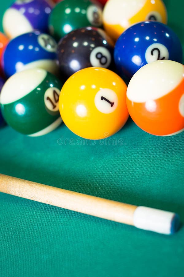 Billiard Balls in a Pool Table Stock Photo - Image of gamble, aiming ...