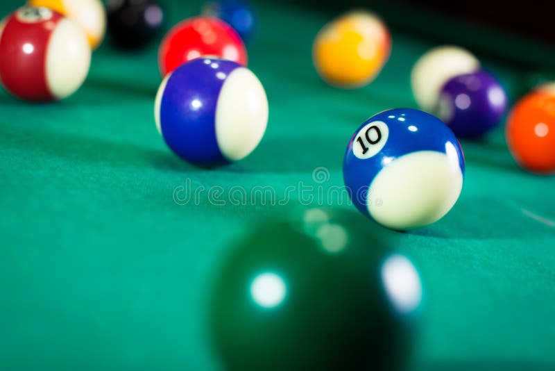 Billiard Balls in a Pool Table Stock Image - Image of graphic ...