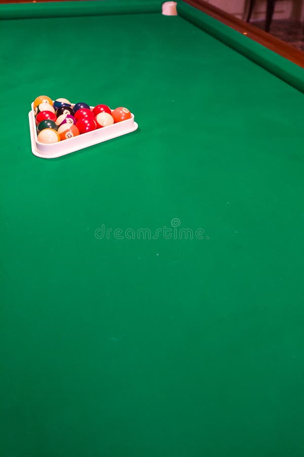 Billiard Balls Racked on Pool Table Stock Image - Image of game ...