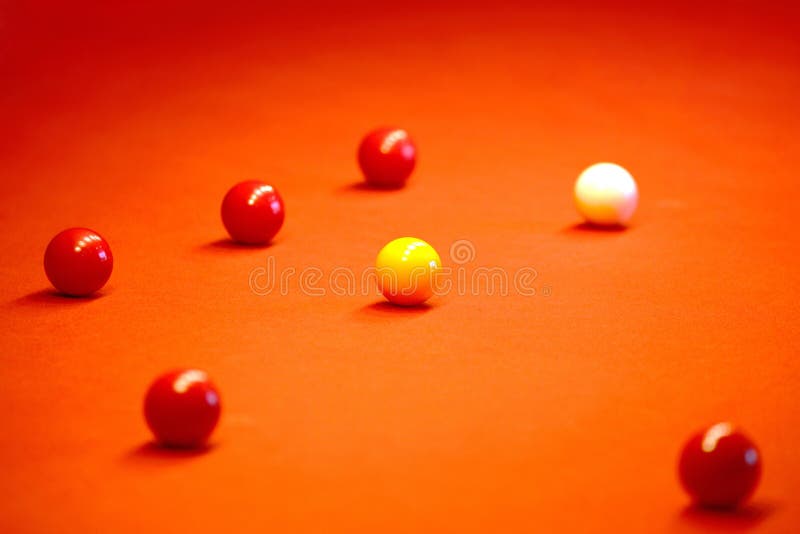 Billiard Balls on a Red Cloth Stock Image - Image of entertainment ...