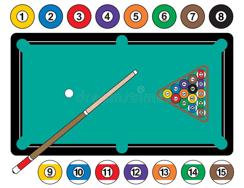 Billiard Balls and Table stock vector. Illustration of pool - 2299167