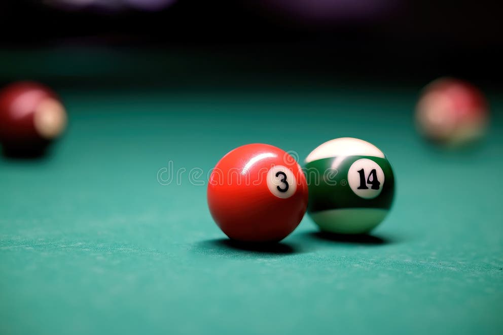 Billiard Balls on the Billiard Table. a Clean Billiard Table with ...