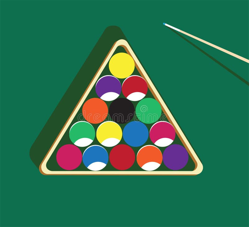 Billiard Balls on Table with Shadow. Flat. Vector. Stock Vector ...