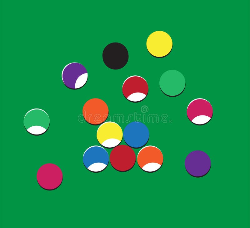 Billiard Balls on Table with Shadow. Flat. Vector. Stock Vector ...