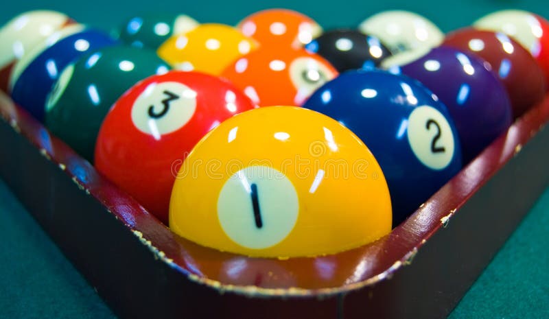 Billiard Balls and Triangle Stock Photo - Image of game, rack: 12608844