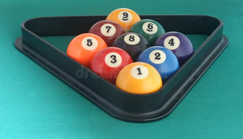 Billiard balls triangle stock photo. Image of indoor, break - 6964884