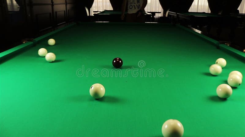 Billiard Balls Triangle during the Break Shot Stock Footage - Video of ...