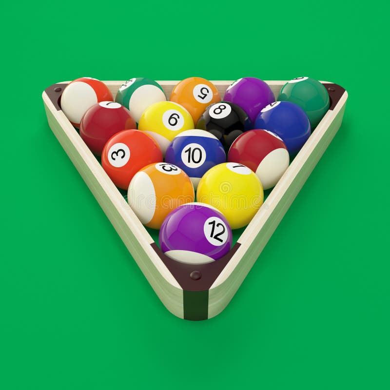 Billiard Balls in a Triangle Stock Illustration - Illustration of ...