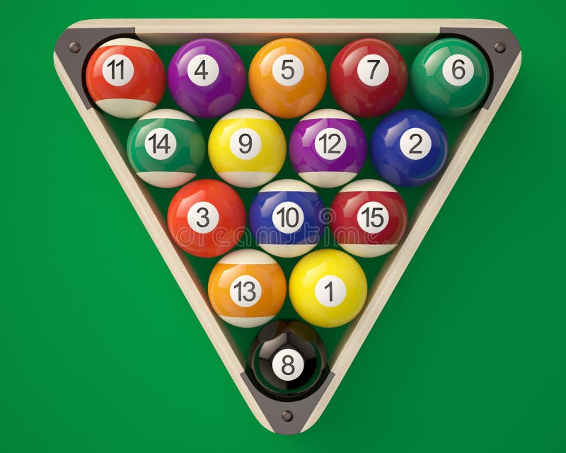 Billiard Balls in a Triangle Stock Illustration - Illustration of club ...
