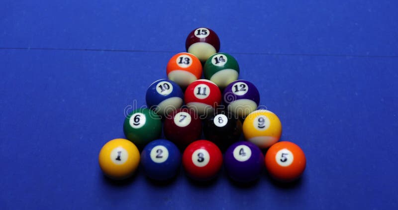 Billiard Balls In Triangular Rack On Table Stock Video Video Of Kick Number 275431893