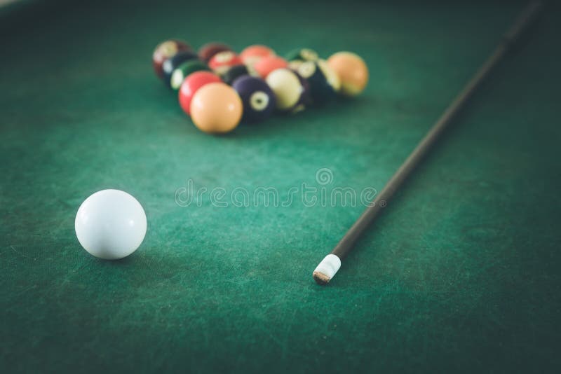 Billiard in a Bar, Queue and Balls on the Table, Quitting Time Stock ...