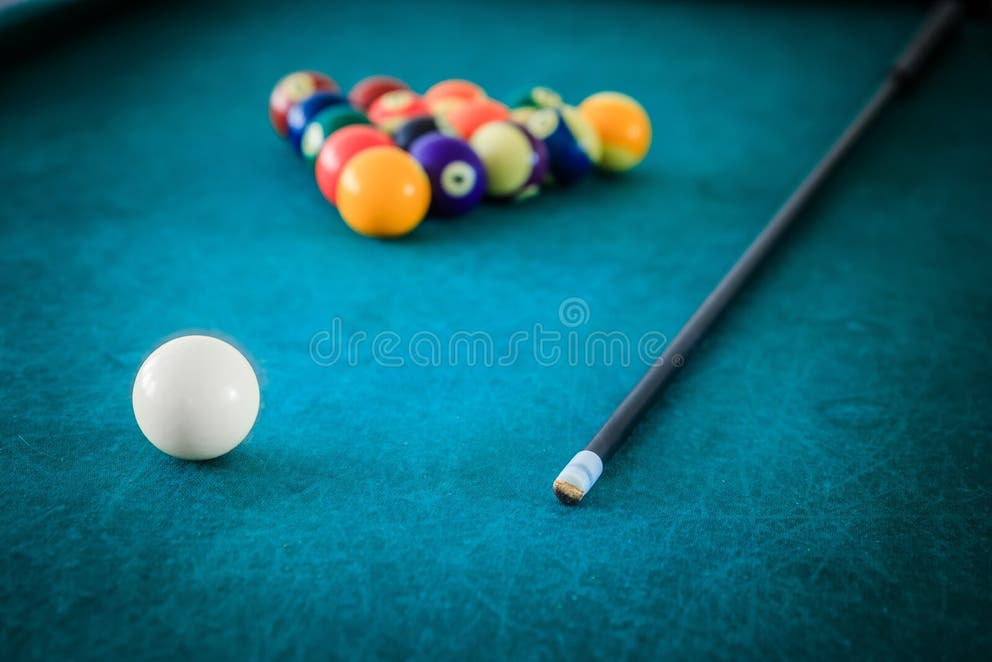 Billiard in a Bar, Queue and Balls on the Table, Quitting Time Stock ...