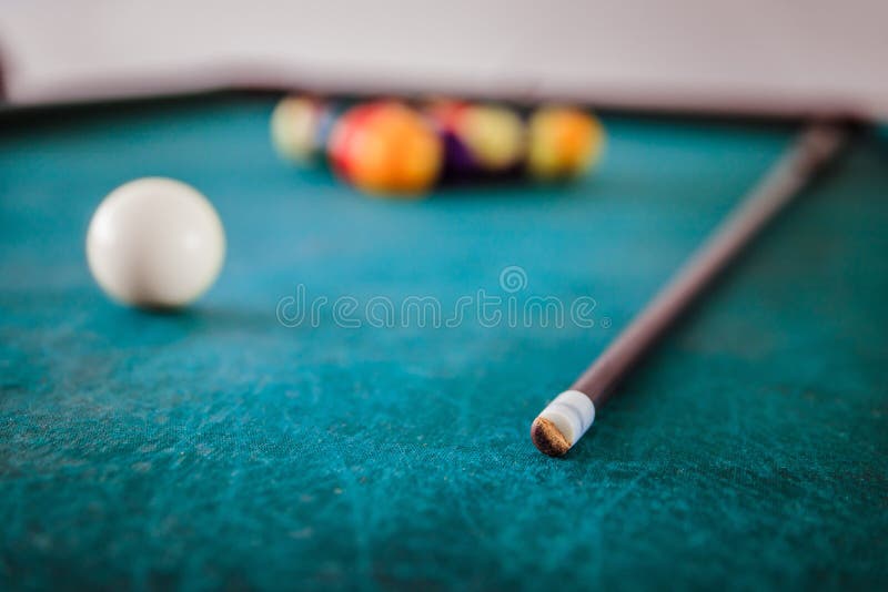 Billiard in a Bar, Queue and Balls on the Table, Quitting Time Stock ...