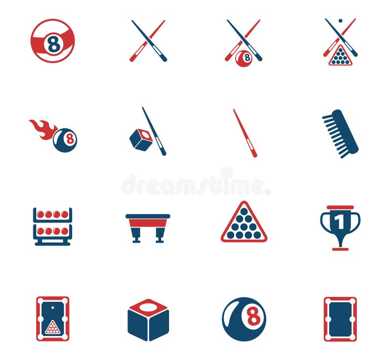 Billiard icon set stock vector. Illustration of brush - 121795770