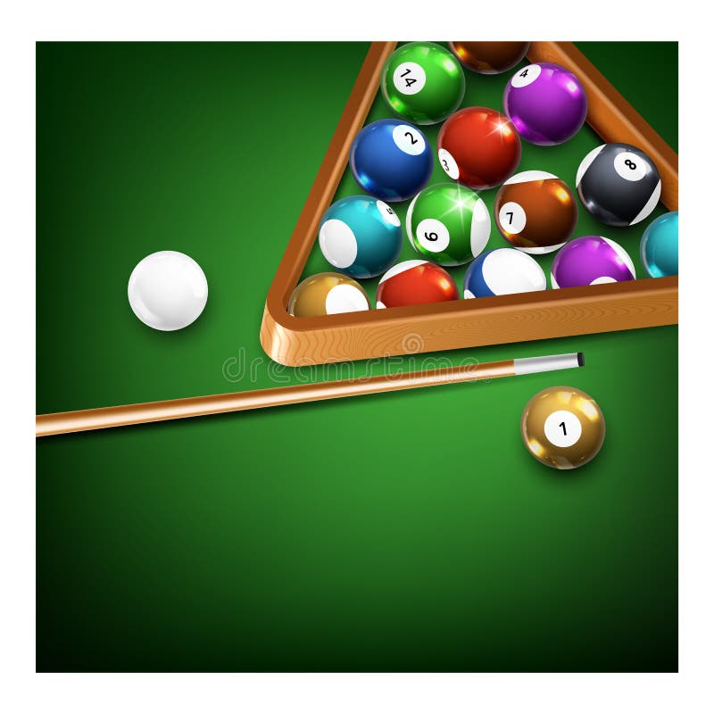 Billiard Game Creative Promotion Banner Vector Stock Illustration ...