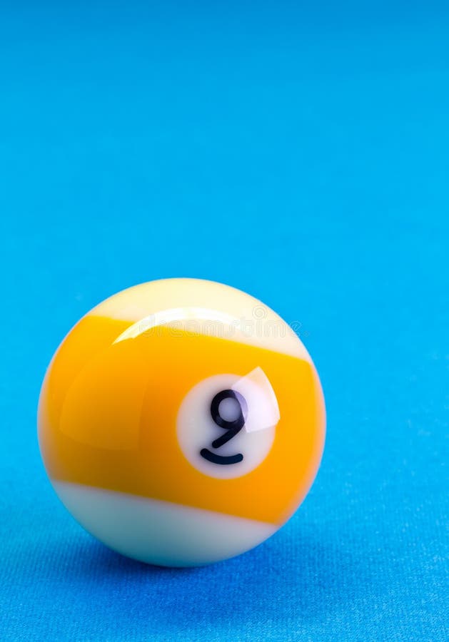 Billiard Pool Game Nine Ball on Billiard Table Stock Image - Image of ...
