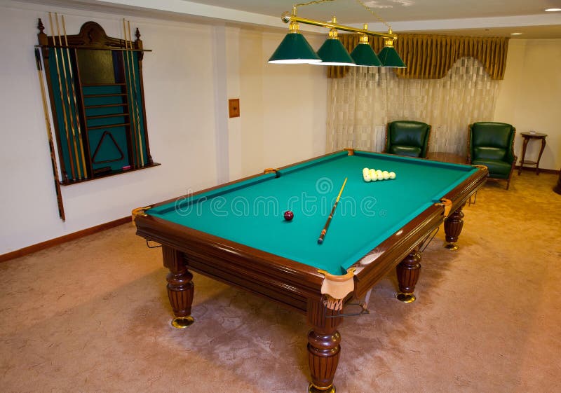 Billiard pool game room stock image. Image of ivory, pool - 29286567