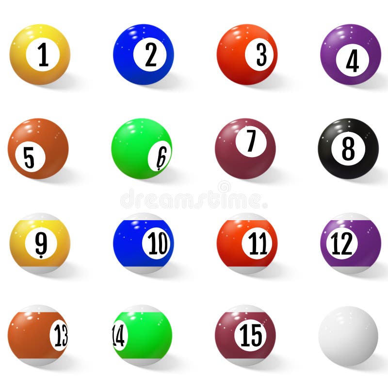 Billiard, Pool Balls Collection. Stock Vector - Illustration of number ...