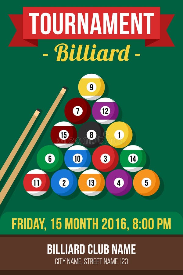 Billiard poster stock vector. Illustration of print, recreation - 67756417