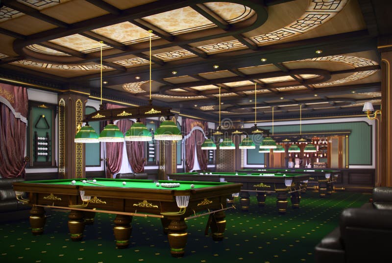 Billiard Room stock illustration. Illustration of architect - 63841004