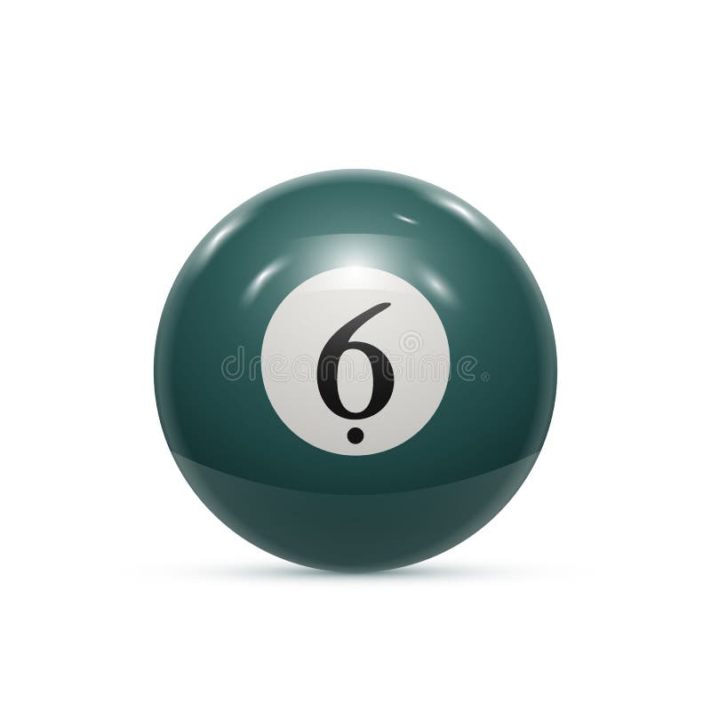 Billiard Six Ball on a White Background Vector Stock Vector ...