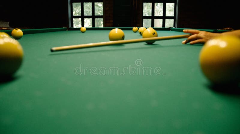 Billiard Table with Billiard Balls Close Up.Billiard Balls in a Pool ...