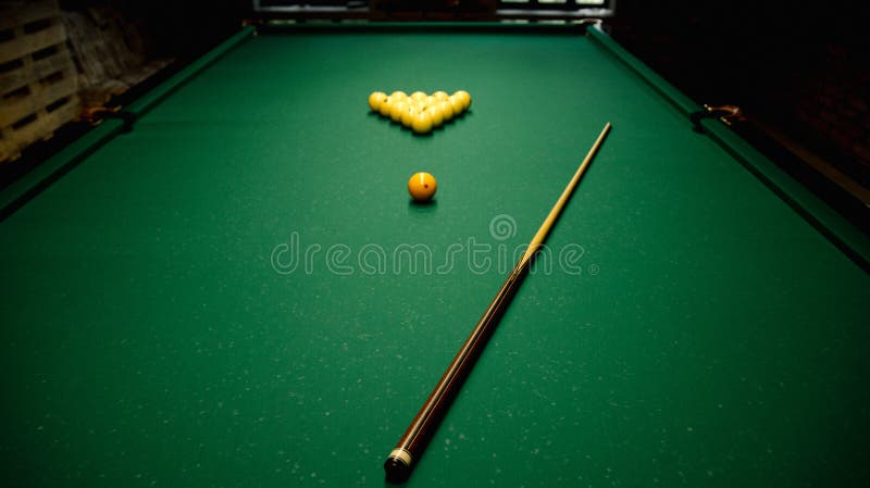Billiard Table with Billiard Balls Close Up.Billiard Balls in a Pool ...