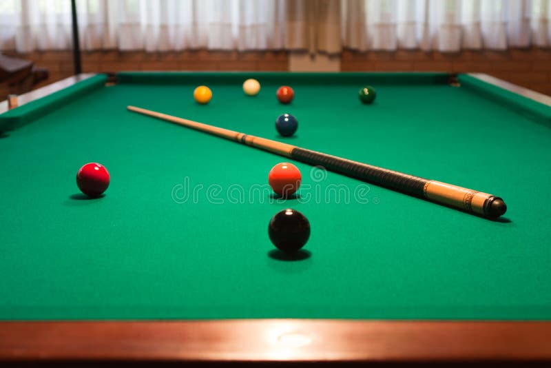 Billiard table with balls. stock photo. Image of competition - 39298514