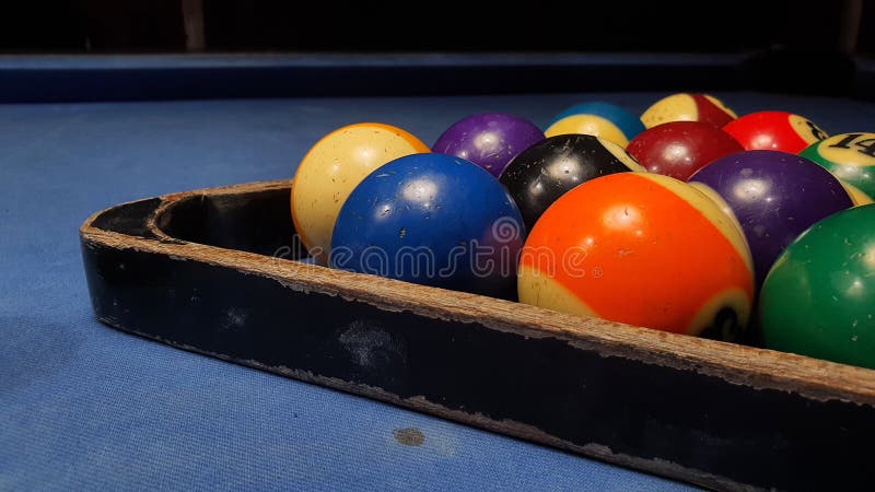 Billiard Table Being Set on Top of Billiard Balls, Billiard Sport Game ...