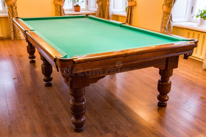 Billiard Table with Green Cloth Stock Image - Image of play, snooker ...