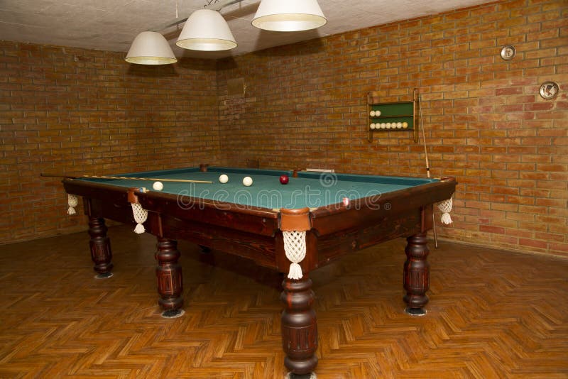 Billiard Table in the House Stock Image - Image of club, pattern: 48734521