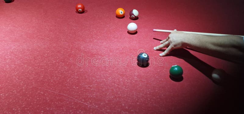 A Billiard Table with Many Different Balls Stock Photo - Image of ...