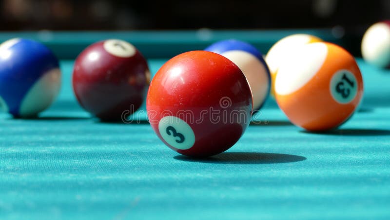 Billiard Table with Multi-colored Balls 005 Stock Photo - Image of ...