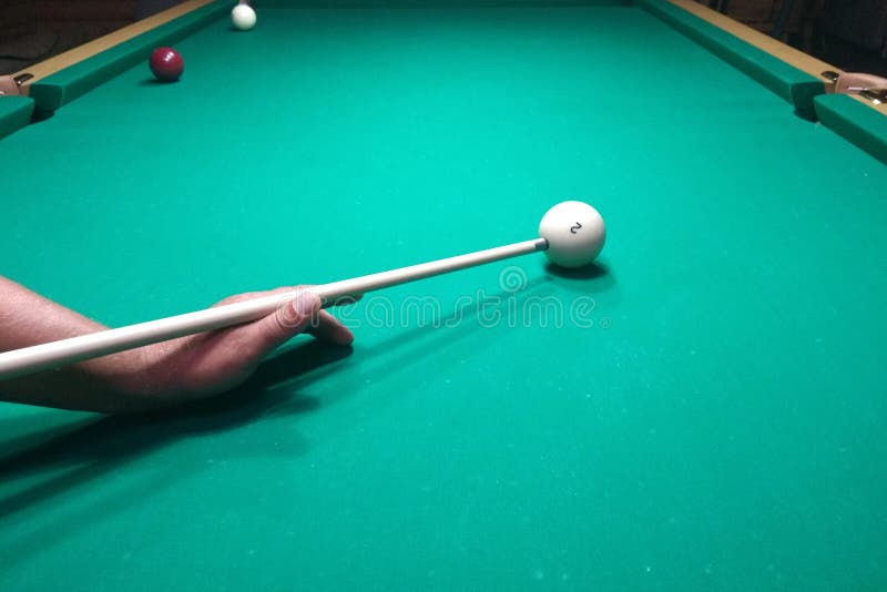 Billiard Table and One Billiard Table with a Cue Stock Photo - Image of ...