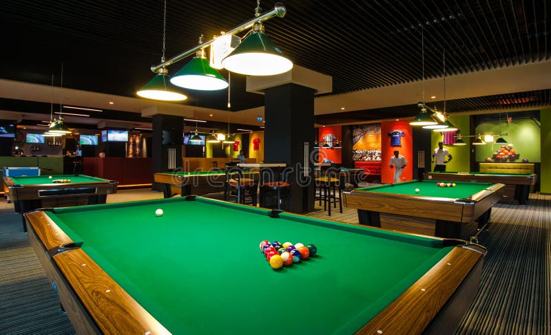 Billiard Table with Wooden Cues, Rack and Balls on White Background ...